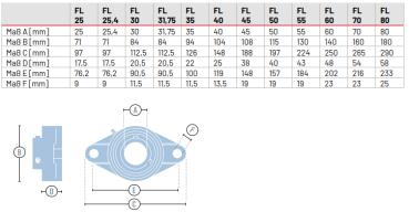 Marantec, MFZ, FL 80 Flanschlager 80 mm, 4.650 kg Tragkraft
