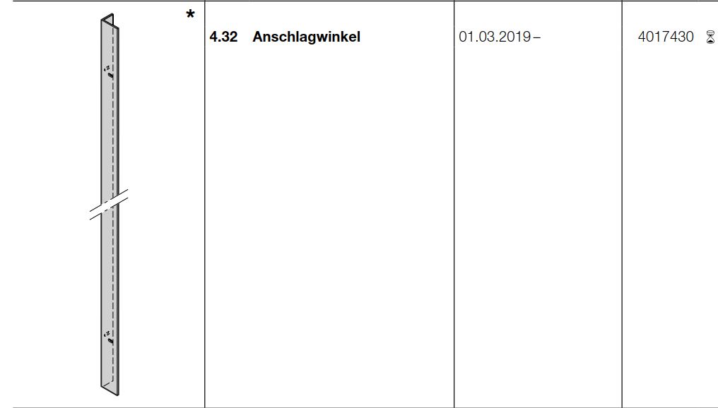 Hörmann Anschlagwinkel, (HST 42), BR 20, Seiten-Sektionaltor