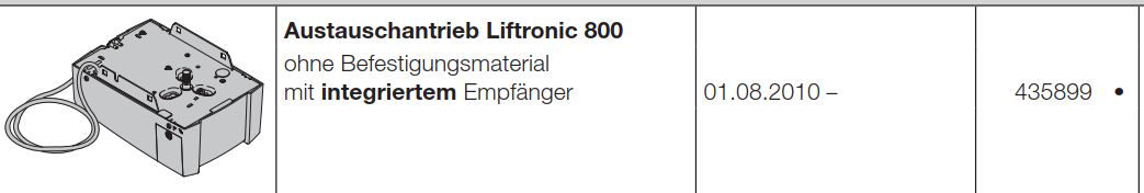 Hörmann Austauschantrieb Liftronic 800