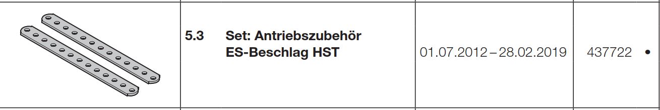 Hörmann Set: Antriebszubehör ES-Beschlag für (HST) Seiten-Sektionaltor