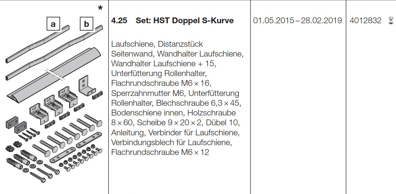 Hörmann Set: HST Doppel S-Kurve (HST42) BR10, Seiten-Sektionaltor