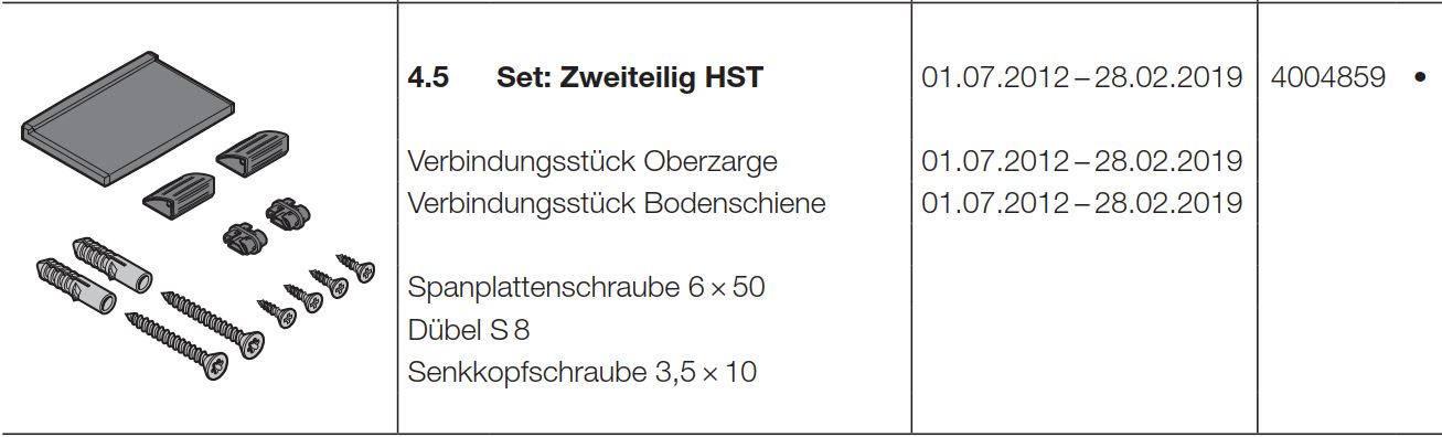 Hörmann Set: Zweiteilig (HST 42) BR10, Seiten-Sektionaltor