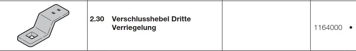 Hörmann Verschlusshebel Dritte Verriegelung