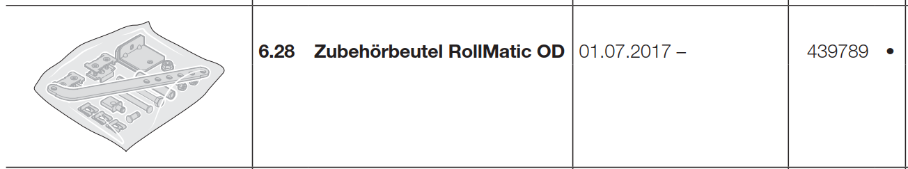 Hörmann Zubehörbeutel Antrieb für Garagen-Deckenlauftor - RollMatic OD