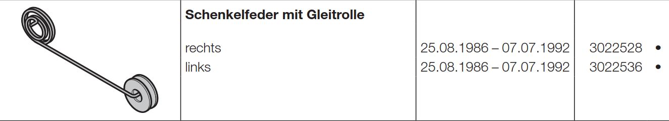 Hörmann Schenkelfeder rechts mit Gleitrolle neu-(von innen gesehen ...