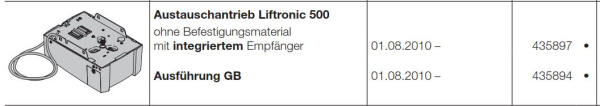 Hörmann Austauschantrieb Liftronic 500